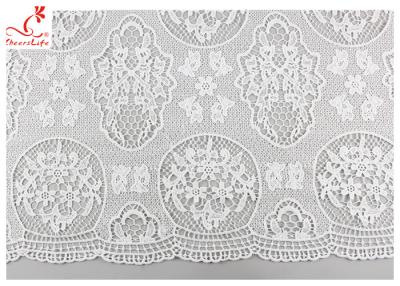 China Guipure Embroidered Floral Lace Fabric With Chemical Poly Milk Silk for sale