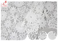 China Ukraine Allover Water Soluble Lace Fabric With Hollow Flower Lace Via SGS for sale