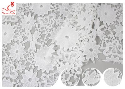 China Ukraine Allover Water Soluble Lace Fabric With Hollow Flower Lace Via SGS for sale