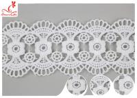 China DTM Embroidered Floral Guipure Water Soluble Lace Trim Pass SGS Certificate for sale