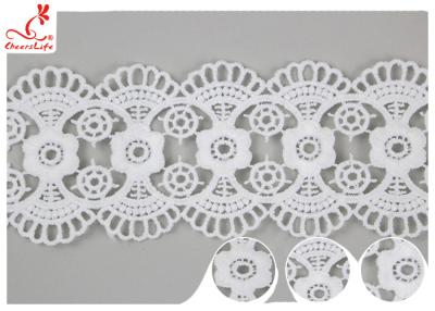 China DTM Embroidered Floral Guipure Water Soluble Lace Trim Pass SGS Certificate for sale