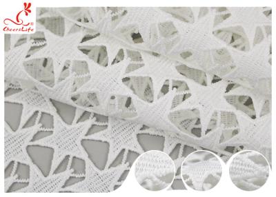 China SGS Width 120cm Embroidered Floral Lace Fabric For Dress Making for sale