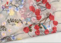 China French Bride Colorful Embroidered Fabric Tulle Mesh Lace High Color Fastness for sale