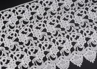 China White Flower Clothing Label Water Soluble Lace Trim For Garment Comfortable for sale