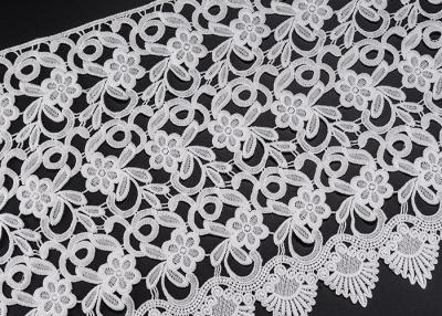 China White Flower Clothing Label Water Soluble Lace Trim For Garment Comfortable for sale