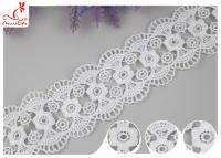 China Decorative Knitted Water Soluble Cotton Lace Trim For Wedding Dresses for sale