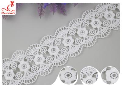 China Decorative Knitted Water Soluble Cotton Lace Trim For Wedding Dresses for sale
