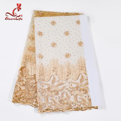 China Multi Color Tulle Mesh Embroidered Beaded Lace Fabric Light And Transparent Texture for sale