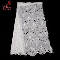 China 2019 Hot White Cotton Fabrics Embroidered Lace Fabric For Bridal for sale