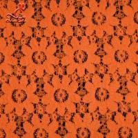 China Soft Fancy Burnt Orange Embroidered Lace Fabric For Saree Clothes for sale