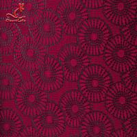 China Fashion Wine Lace Fabric High Quality Red Lace Fabric For Garment for sale