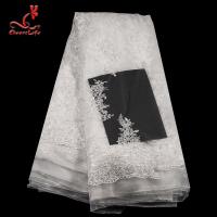 China 3D Floral Stretch Wedding Bridal Embroidered Tulle Lace Fabric By The Yard for sale
