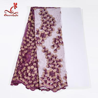 China Pretty And Colorful Dressmaking Embroidered Lace Fabric For Clothing for sale
