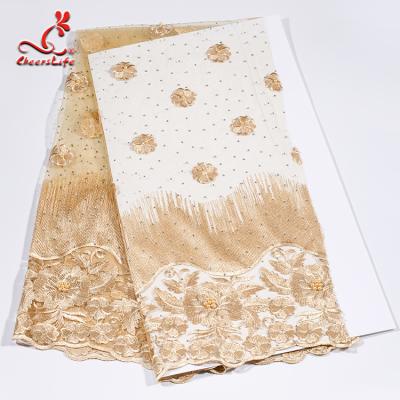 China Pretty And Colorful Floral Embroidered Lace Fabric For Evening Dresses for sale