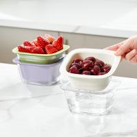 China Double Layers Kitchen Fruit Washing Bowl Mini Plastic Drain Basket for sale