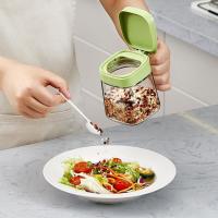 China ‎10.9 Ounces Salt Sugar Pepper Spice Storage Containers Glass Seasoning Jar Set Leakproof for sale