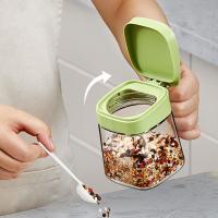 China ‎10.9 Ounces Salt Sugar Pepper Spice Storage Containers Glass Seasoning Jar Set Leakproof for sale