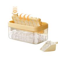 China Multi Function 64 Cubes Fridge Ice Cube Tray With Large Bin And Lid for sale