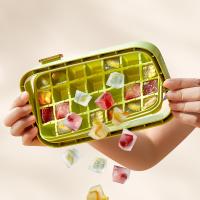 China Multi Function 64 Cubes Fridge Ice Cube Tray With Large Bin And Lid for sale