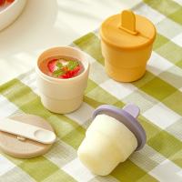China 2 In1 Cup Shape Silicone Ice Cream Popsicle Molds Popsicle Stick Molds for sale