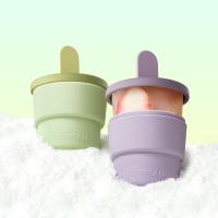 China 2 In1 Cup Shape Silicone Ice Cream Popsicle Molds Popsicle Stick Molds for sale