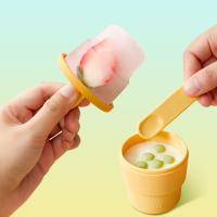 China 2 In1 Cup Shape Silicone Ice Cream Popsicle Molds Popsicle Stick Molds for sale