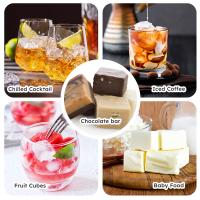 China Premium Silicone Wholesale small Square Ice Cube Mold With Lid and Bin for sale