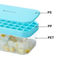 China Reusable Easy Release Square Ice Cube Tray For Whiskey With Lid Storage Bin for sale