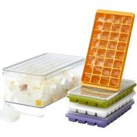 China Food Grade Fitting Lid PET PP Ice Cube Tray And Container With Shovel for sale