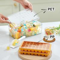 China Food Grade Fitting Lid PET PP Ice Cube Tray And Container With Shovel for sale