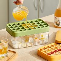 China Fancy Beverages Press Type Cocktail Ice Cube Tray With Ice Storage Bin for sale