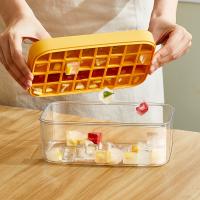 China Fancy Beverages Press Type Cocktail Ice Cube Tray With Ice Storage Bin for sale