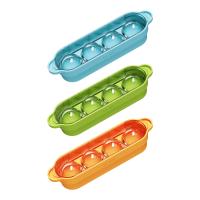China 4 Grid Creative Plastic Silicone Ice Cube Moulds Reusable Round Ice Ball Tray for sale