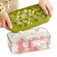 China OEM Durable Small Circle Ice Cube Tray With Lid Summer Kitchen Fridge Freeze Tools for sale