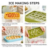 China OEM Durable Small Circle Ice Cube Tray With Lid Summer Kitchen Fridge Freeze Tools for sale