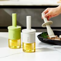 China Spill Proof 300ml Barbecue Bbq Oil Bottle Silicone Oil Brush Bottle for sale