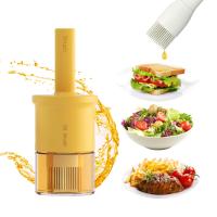 China Spill Proof 300ml Barbecue Bbq Oil Bottle Silicone Oil Brush Bottle for sale