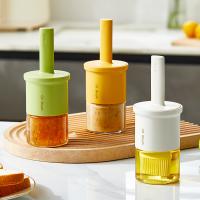 China Spill Proof 300ml Barbecue Bbq Oil Bottle Silicone Oil Brush Bottle for sale