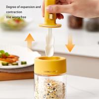 China Sturdy 250ml Kitchen Empty Spice Jars Glass Seasoning Bottle With Spoon for sale