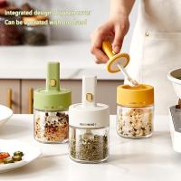 China Sturdy 250ml Kitchen Empty Spice Jars Glass Seasoning Bottle With Spoon for sale