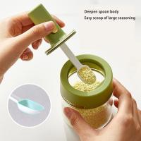 China Sturdy 250ml Kitchen Empty Spice Jars Glass Seasoning Bottle With Spoon for sale