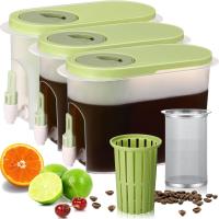 China 3.9L Large Refrigerator Ice Drink Container Plastic Juice Coffee Maker Cold Brew Filter Water Kettle With Spigot for sale