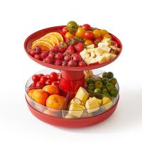 China Double Layer Foldable 360 Degree Rotating Food Tray  Spinning Storage Tray for sale