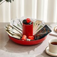 China Double Layer Foldable 360 Degree Rotating Food Tray  Spinning Storage Tray for sale