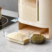 China Plastic Cereal Rice Grain Dispenser Large Capacity Kitchen Rice Dispenser for sale