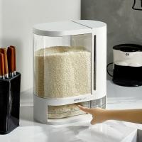China Plastic Cereal Rice Grain Dispenser Large Capacity Kitchen Rice Dispenser for sale