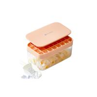 China Premium Silicone Wholesale small Square Ice Cube Mold With Lid and Bin for sale