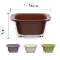 China Double Layers Kitchen Fruit Washing Bowl Mini Plastic Drain Basket 14.56*7CM for sale