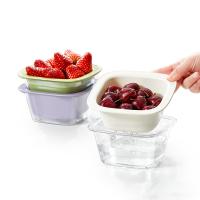 China Double Layers Kitchen Fruit Washing Bowl Mini Plastic Drain Basket 14.56*7CM for sale