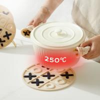 China Square X O Two Color 5.5mm Silicone Drink Coasters with Holder for Tabletop Protection and Office Desk Cup Mat Set for Home Decor Non-Slip and Non-Stick Square round for sale